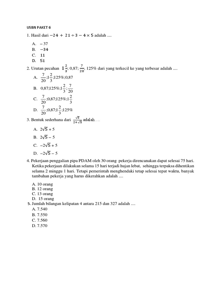 Soal Un Matematika SMP | PDF | Metode & Bahan Ajar