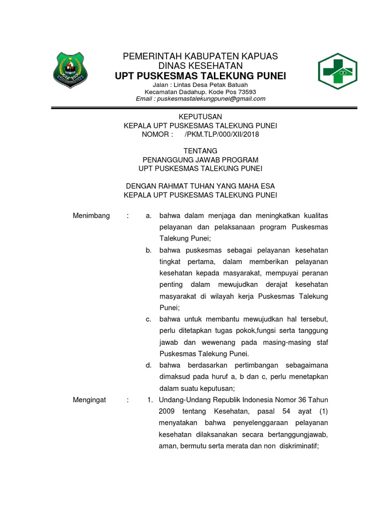 SK Pemegang Program | PDF