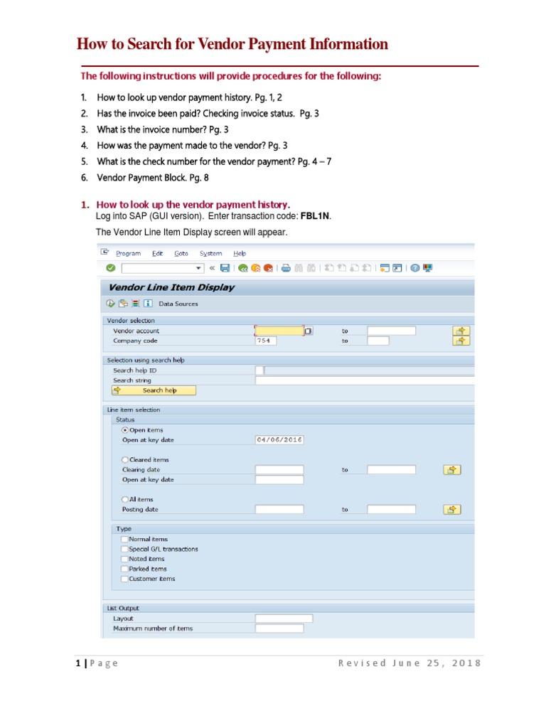 How To Look Up A Vendor Payment | PDF | Cheque | Accounts Payable