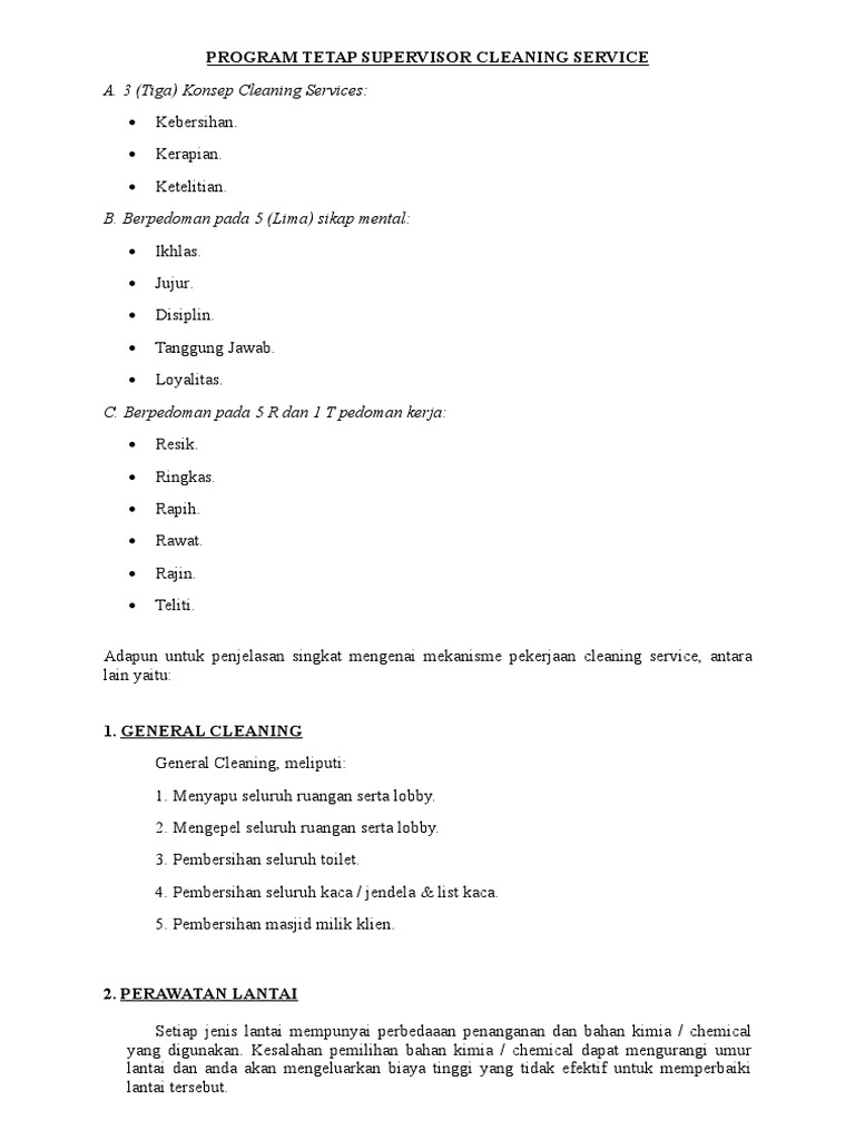 Sop Cleaning Service | PDF