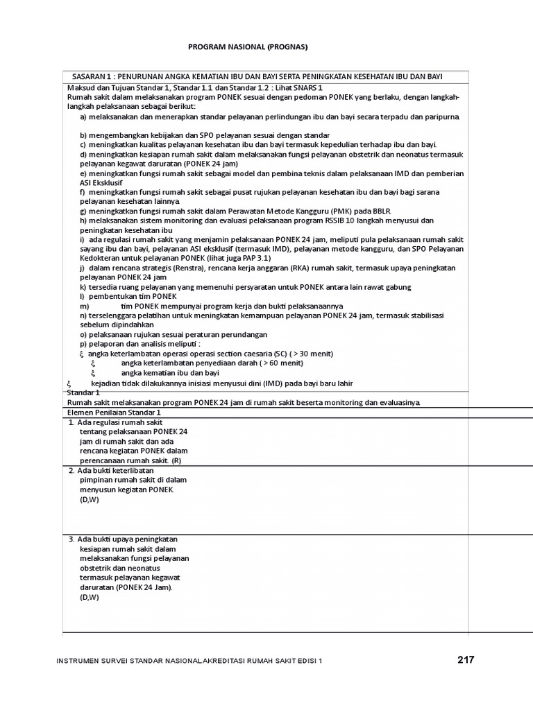 Instrumen Snars Prognas | PDF