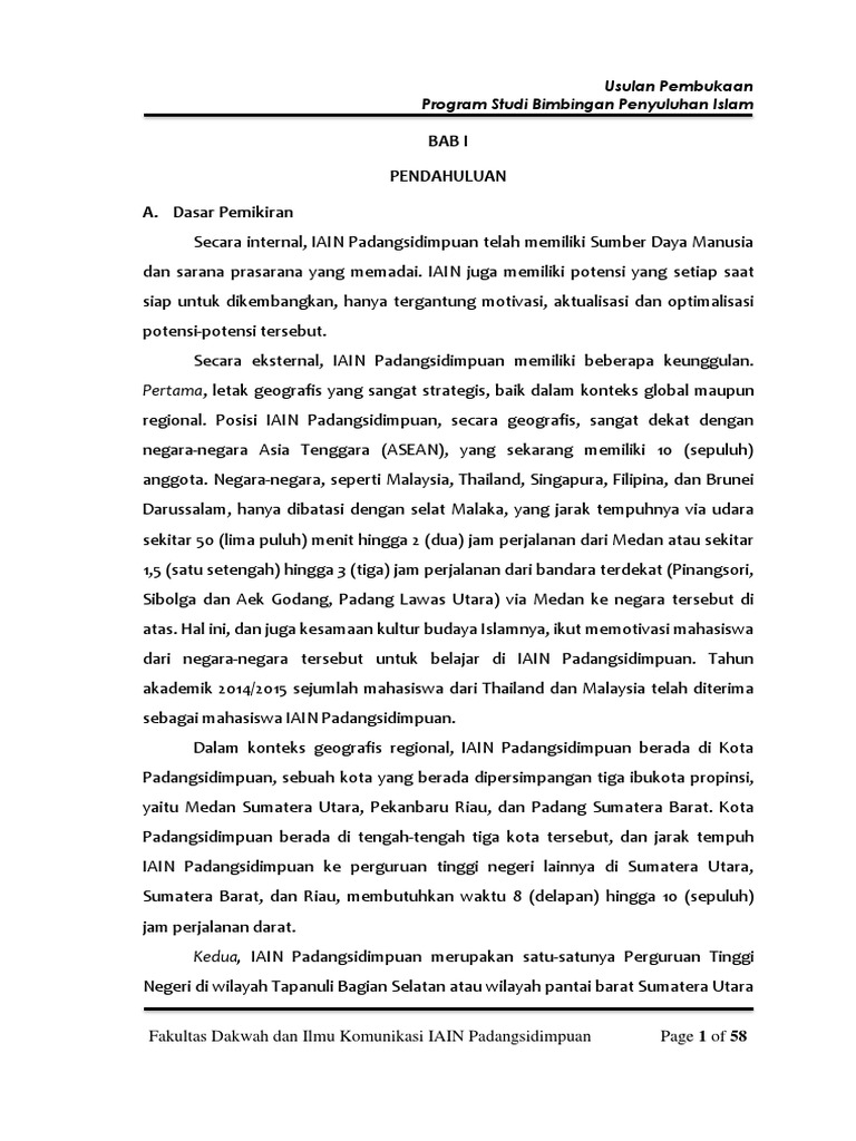 Proposal Pembukaan Prodi Bpi | PDF