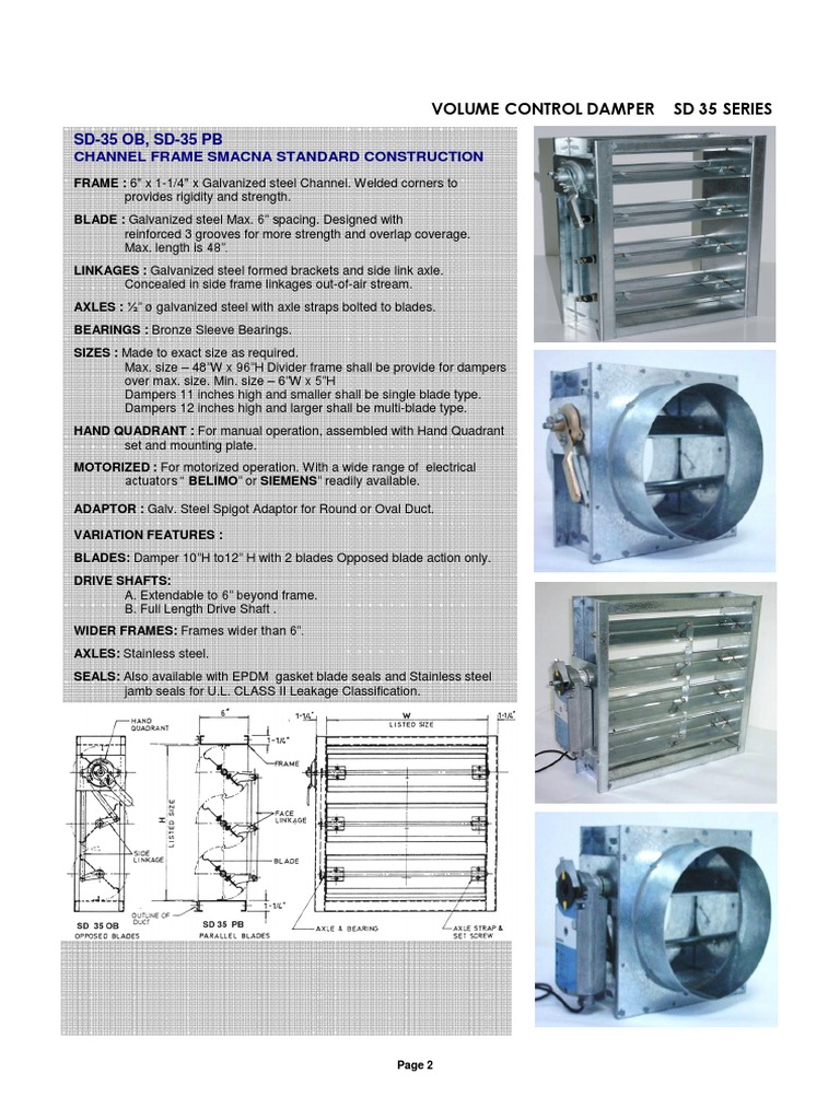 SD-35 OB, SD-35 PB: Volume Control Damper SD 35 Series | Download Free ...