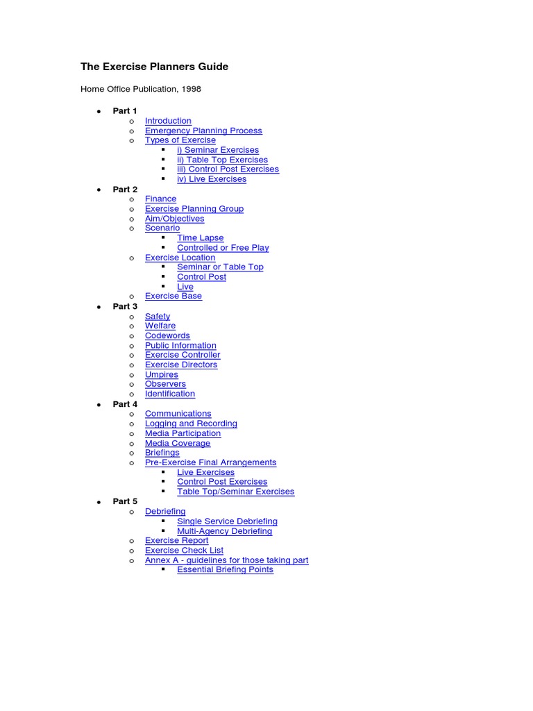 The Exercise Planners Guide | PDF | Emergency Management | Occupational ...