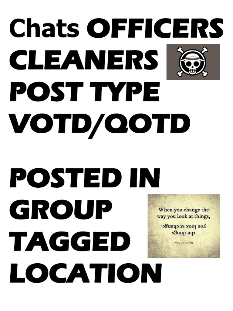 Officers Cleaners Post Type Votd/Qotd: Chats | PDF