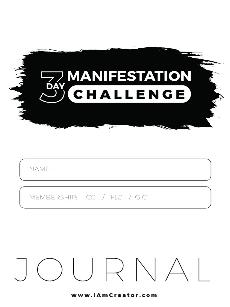 3 Day Challenge Journal | PDF | Spirituality | Psychology