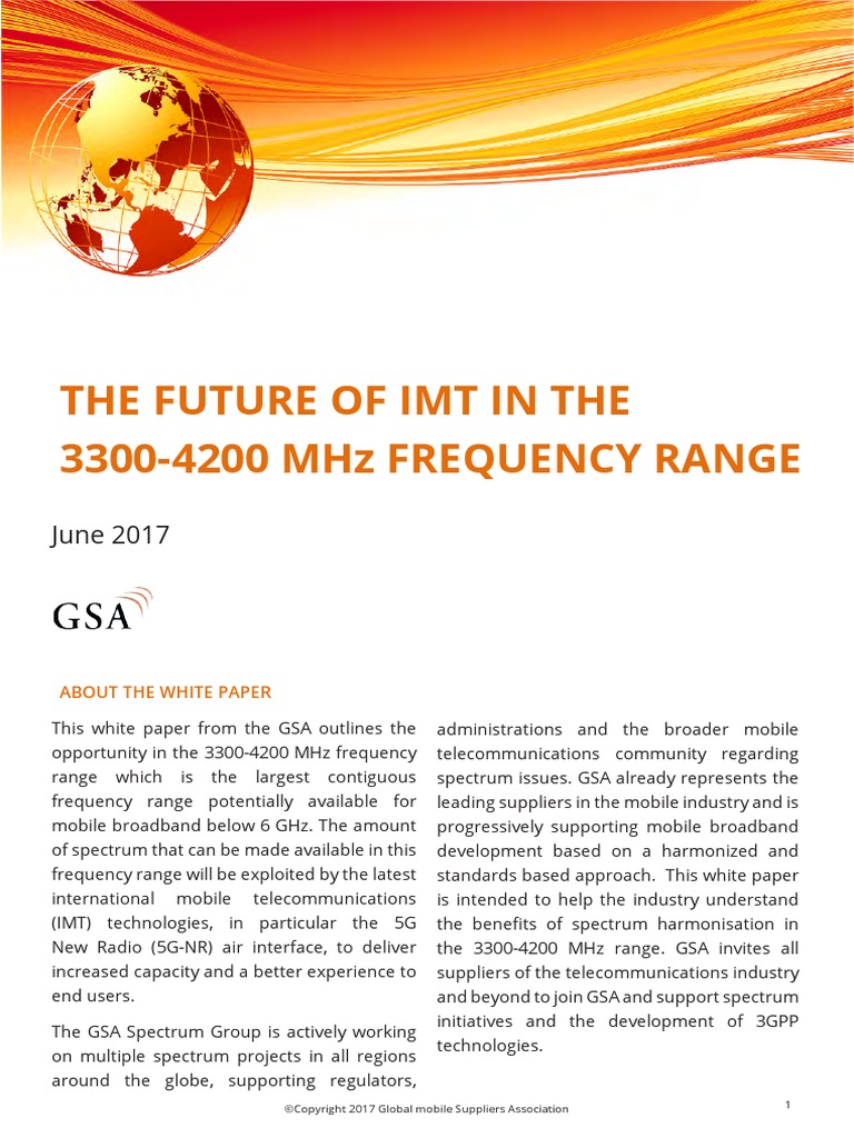 The Future of IMT in The 3300 4200 MHZ Range | PDF | Digital Technology ...