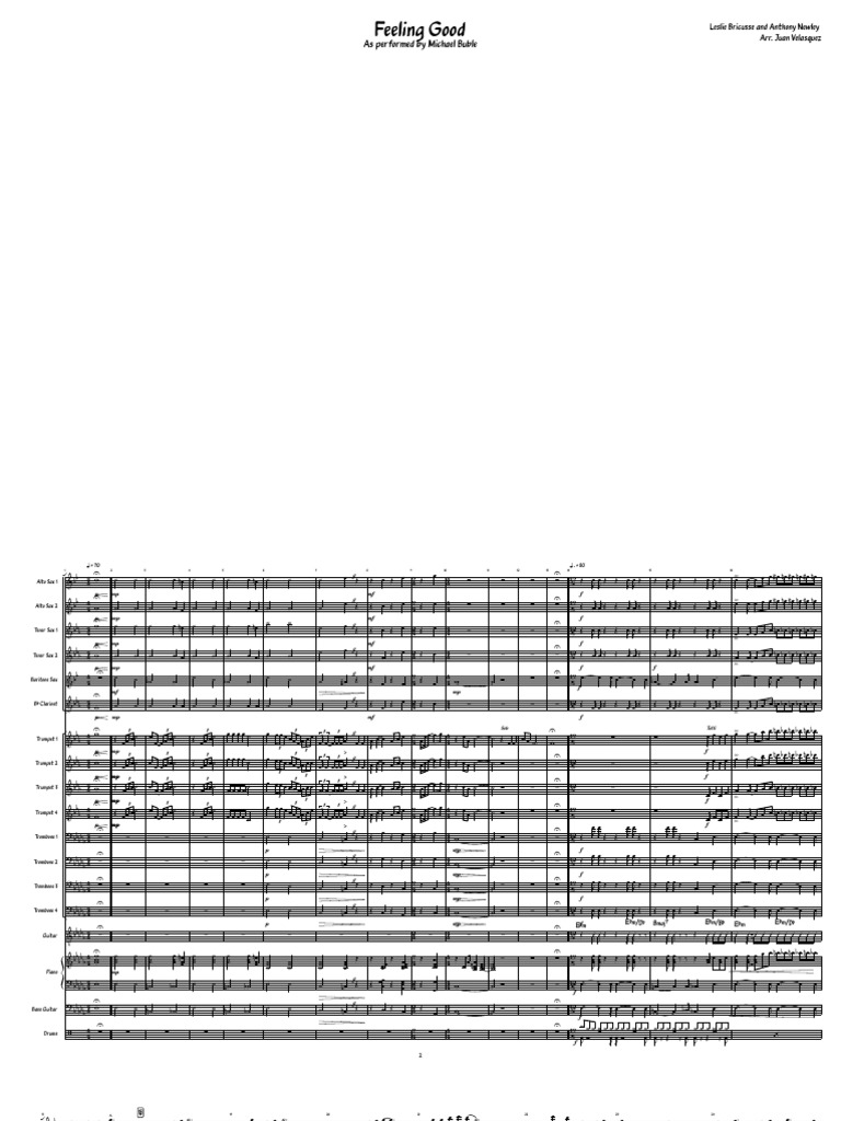 Feeling Good - For Jazz Band | PDF | Saxophone | Music Technology