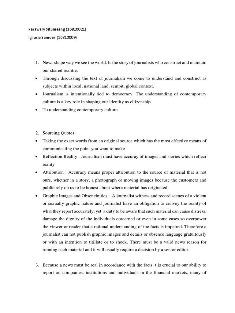 Analyzing the Role and Responsibilities of Journalism: An Examination ...