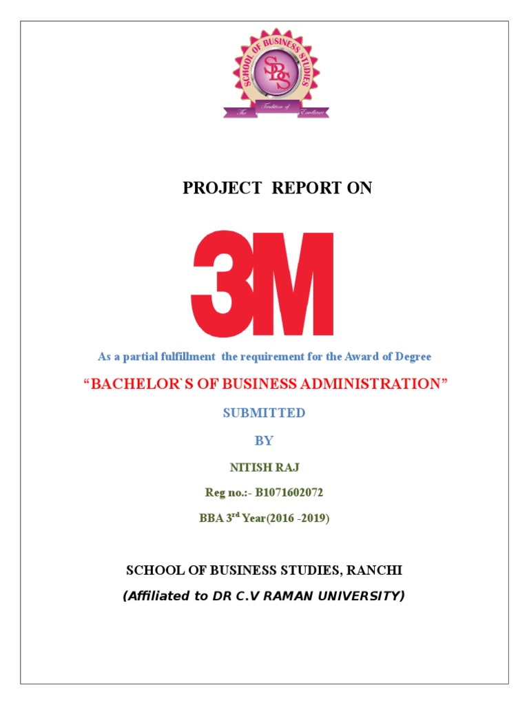 Project Report On 3M | PDF | Retail | Marketing