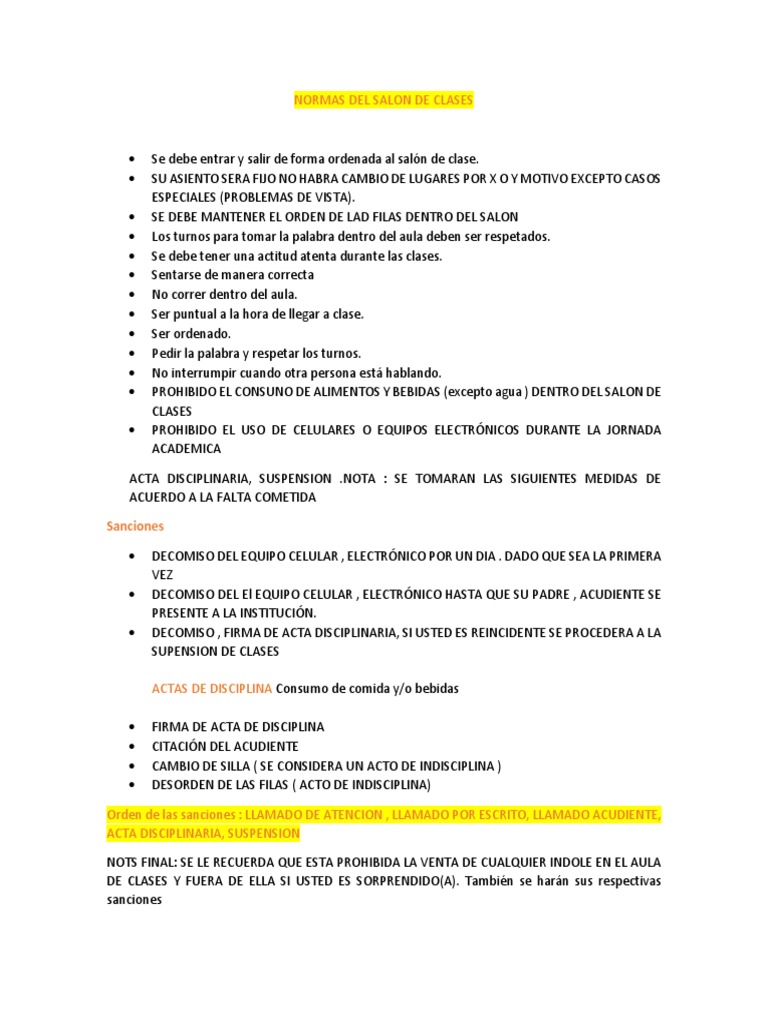 Normas de Salon | PDF