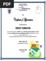 2019 Brigada Eskwela Certificate For Donor | PDF