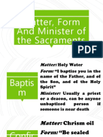 Matter and Form of The 7 Sacraments | PDF | Eucharist | Confession ...