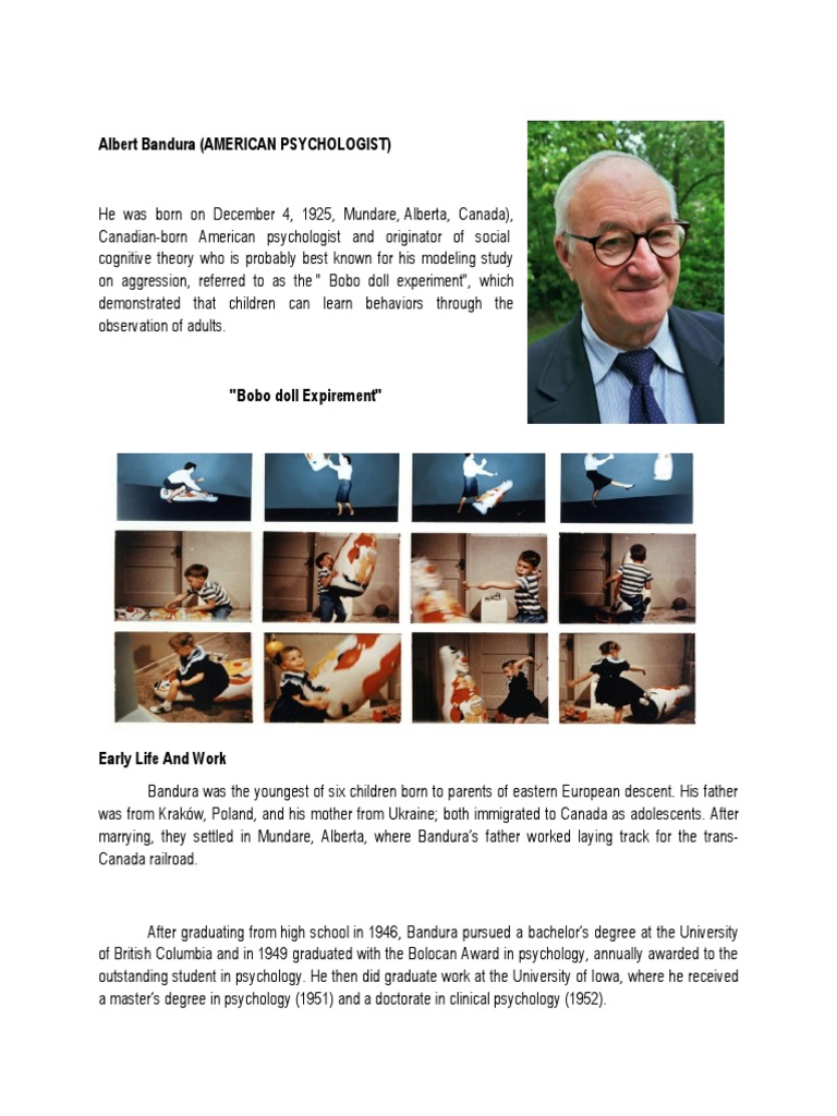 Albert Bandura (AMERICAN PSYCHOLOGIST) | PDF | Action (Philosophy) | Psychology