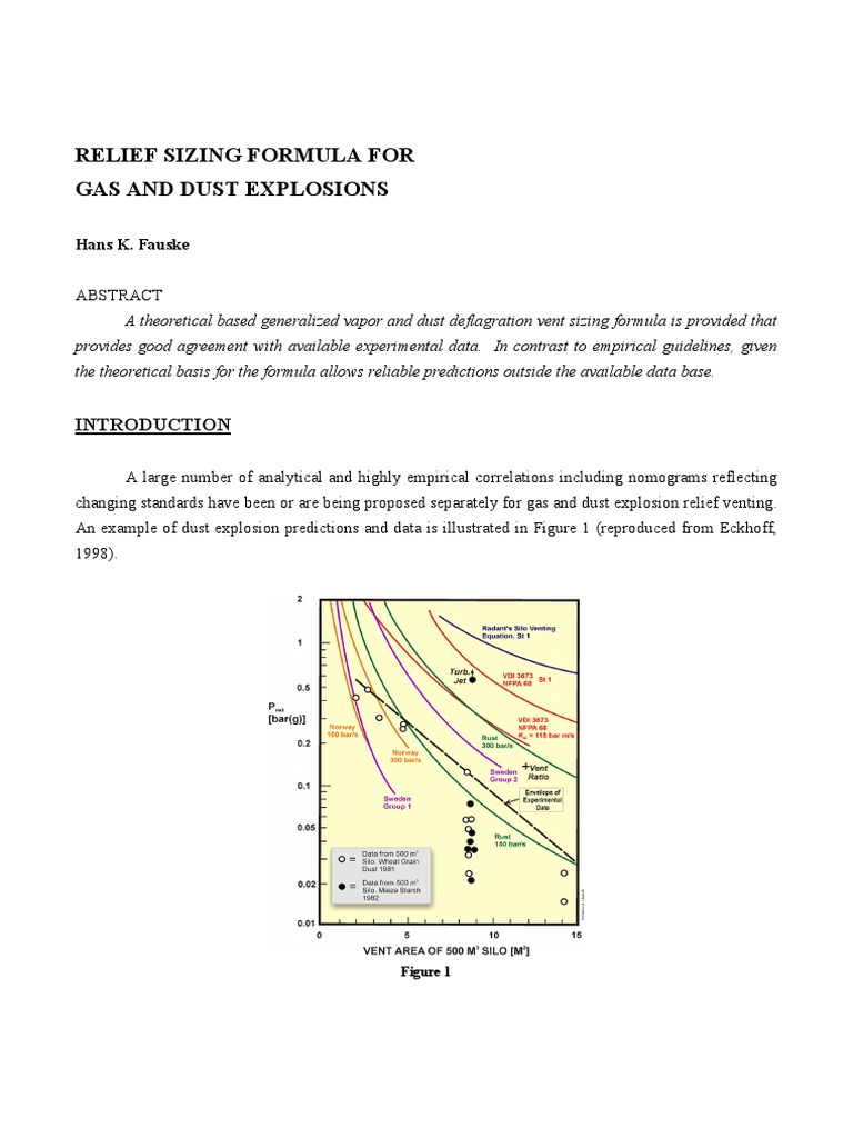 Relief Sizing Formula For Gas and Dust Explosions | PDF
