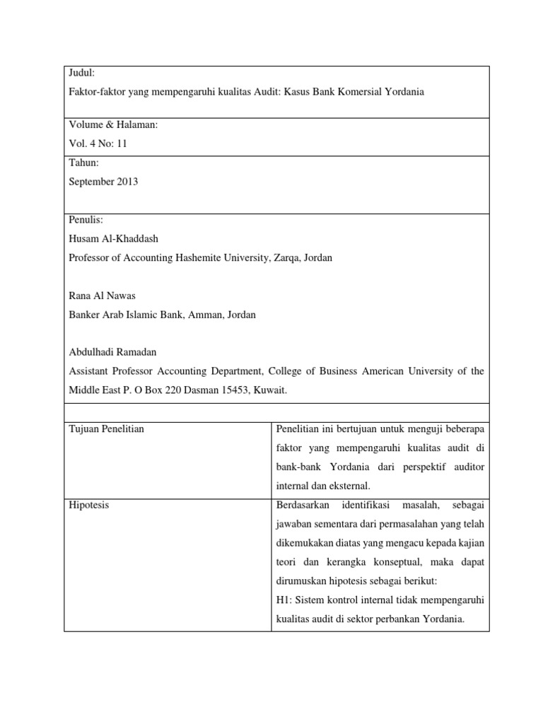 Review Jurnal Internasional Audit 2 | PDF