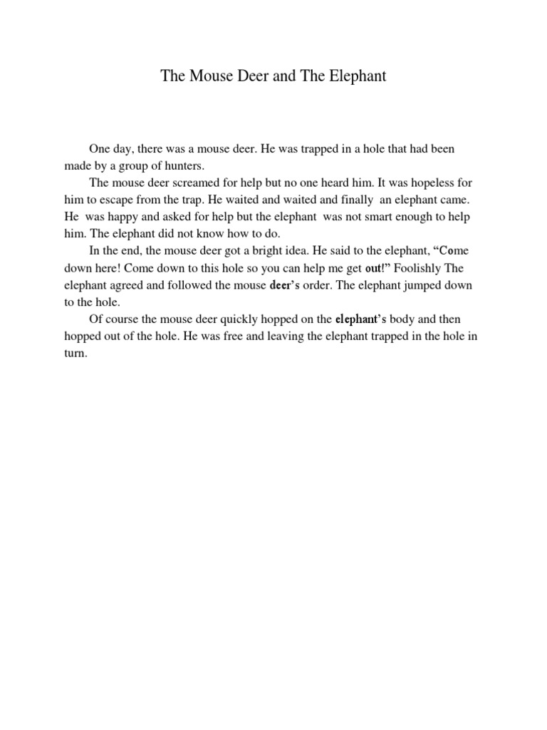 Fable Lesson: The Clever Mouse Deer | PDF