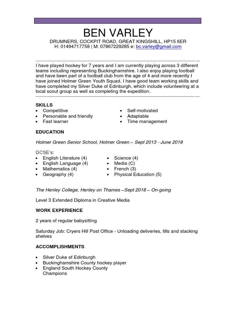 Ben CV | PDF | Learning | Behavior Modification