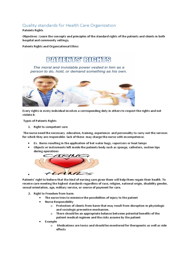 Patient Rights and Healthcare Standards | PDF | Informed Consent ...