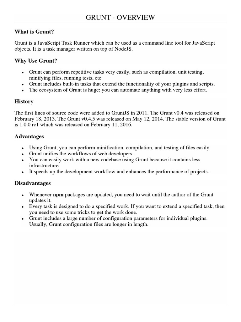 Grunt - Overview | PDF | Computer Programming | Software Development