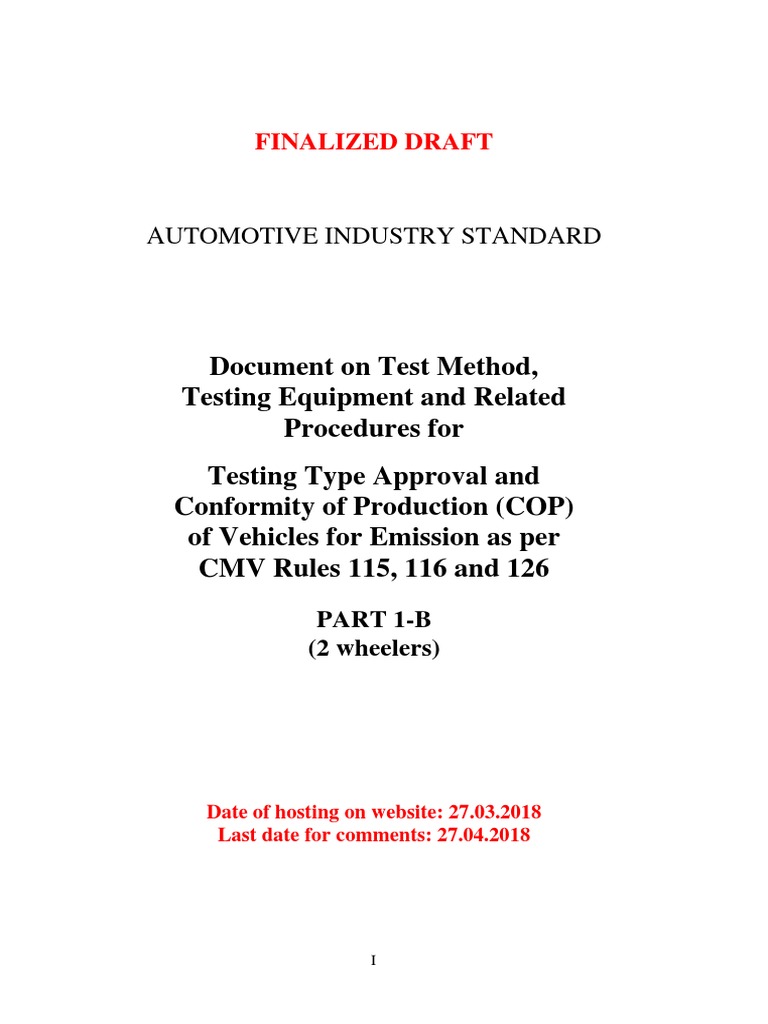 ICAT SOP AIS - 137 - 2-Wheeler PDF | PDF | Internal Combustion Engine ...