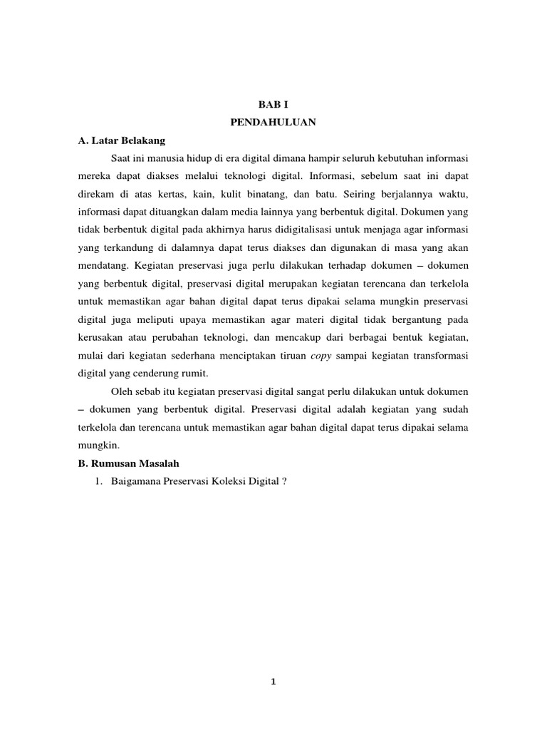 Makalah Preservasi Digital | PDF