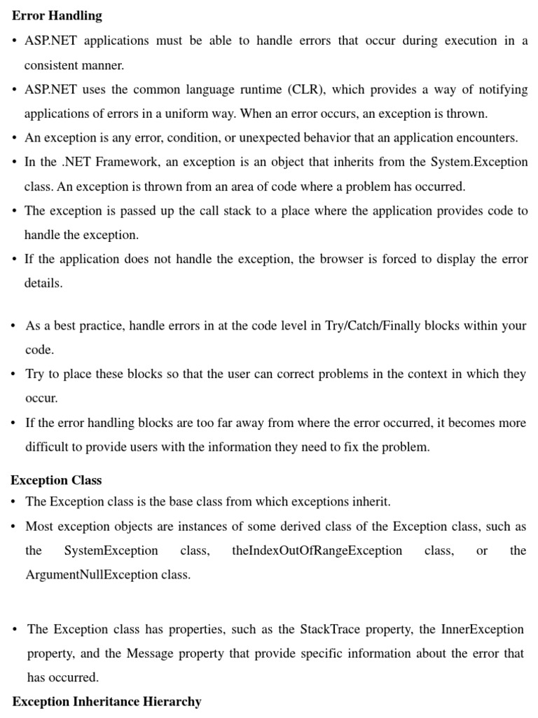 Chapter 1 (Error Handling and Tracing) PDF | PDF | Class (Computer ...