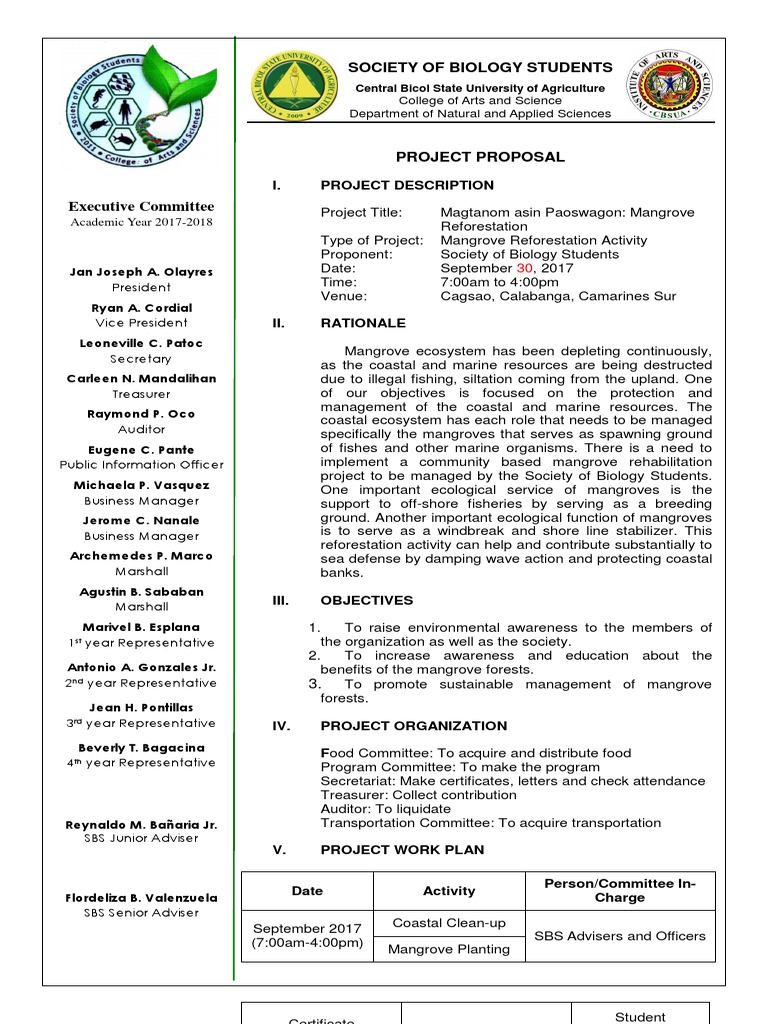 Mangrove Reforestation Project Proposal | PDF | Mangrove | Oceanography