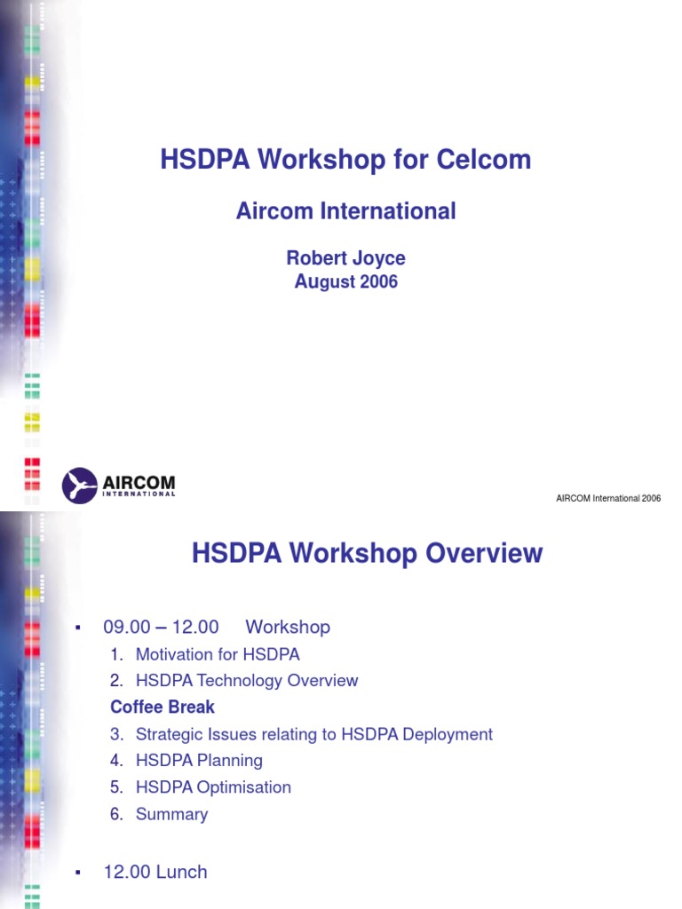 Wcdma Network Planning and Optimization | PDF | High Speed Packet Access | Data Transmission