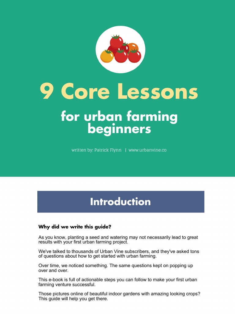 9 Core Lessons For Urban Farming Beginners 1 1 17 1 PDF | PDF | Compact ...