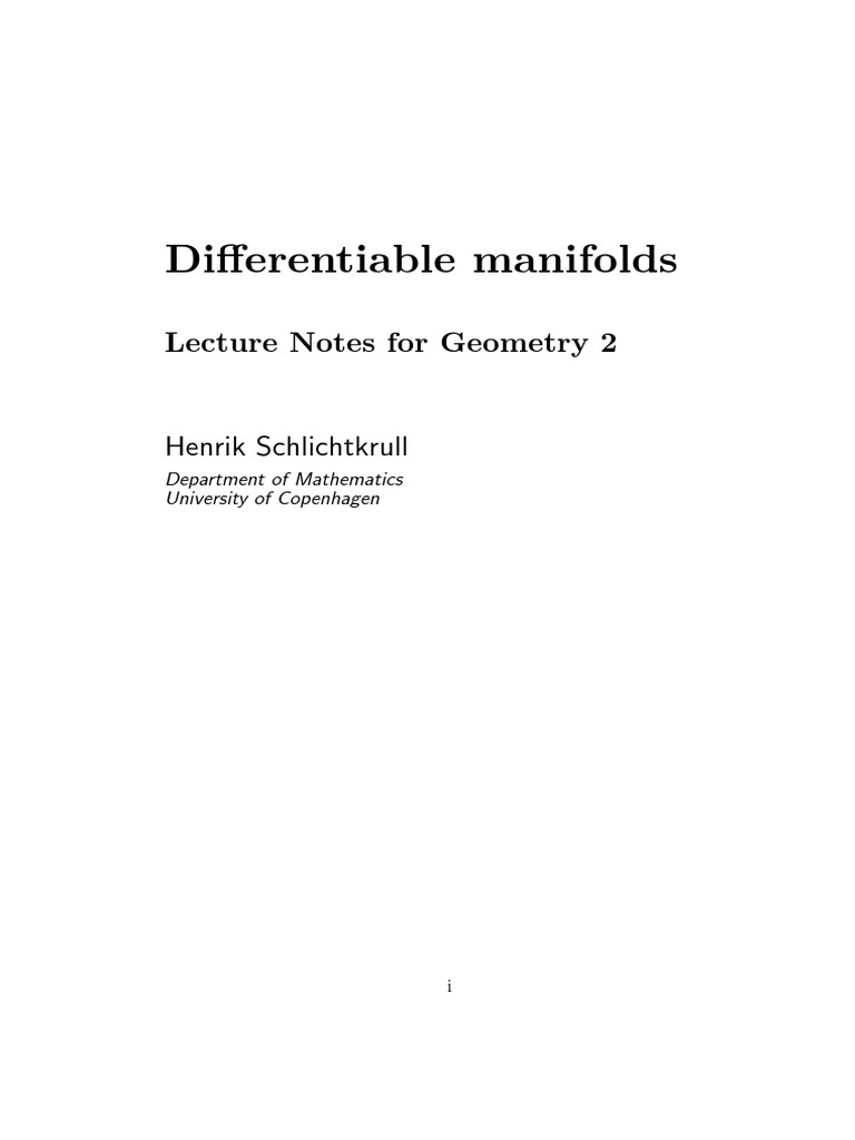 Introduction to Differentiable Manifolds | PDF | Differentiable Manifold | Manifold