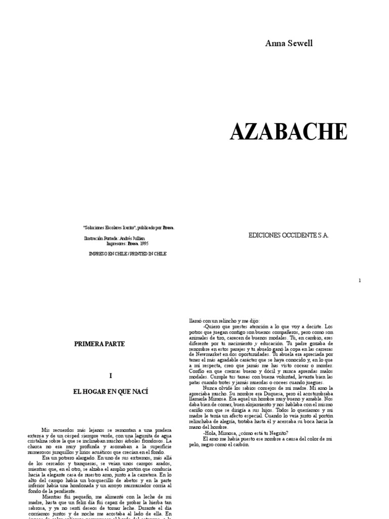 Azabache Anna Sewell PDF | PDF | Caballos | Homo Sapiens