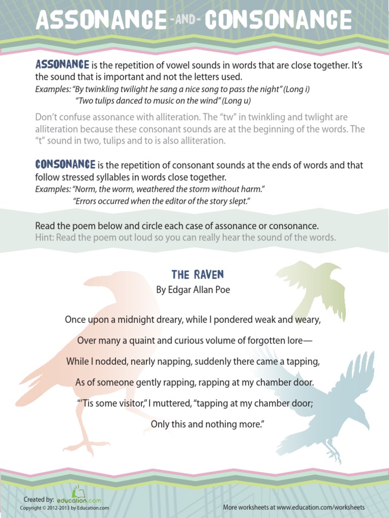 Assonance and Consonance | PDF | The Raven | Literary Techniques