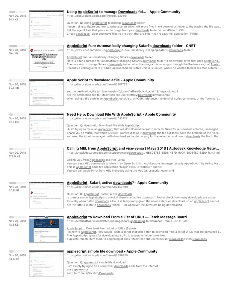Applescript Downloads | PDF | Safari (Web Browser) | Mac Os