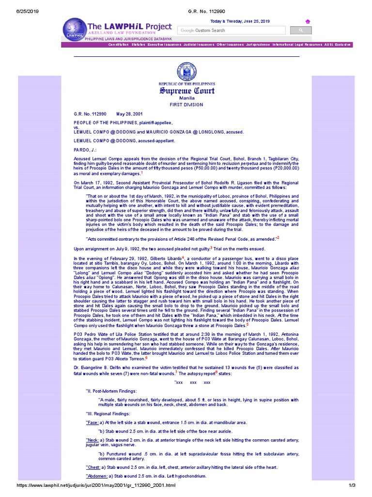 Murder Conviction Appeal: Lemuel Compo | PDF | Conspiracy (Criminal) | Reasonable Doubt