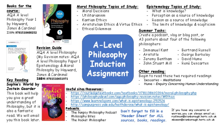 A-Level Philosophy Induction Assignment | PDF | David Hume | Epistemology