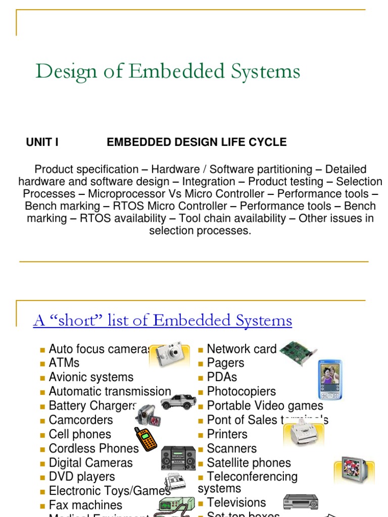 Design of Embedded Systems | PDF | Embedded System | Microcontroller