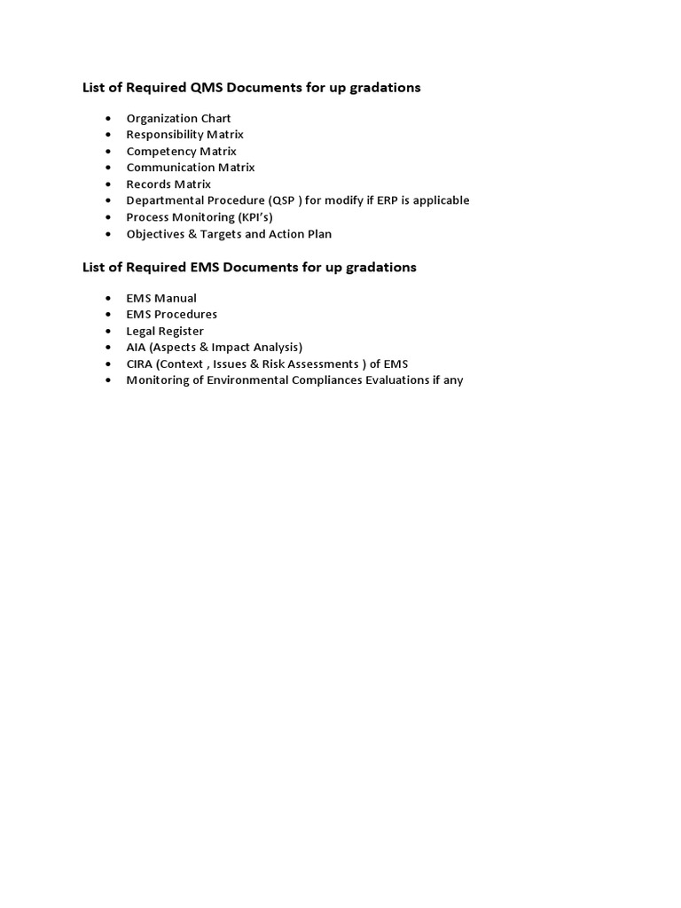 Documents Required For Updation | PDF