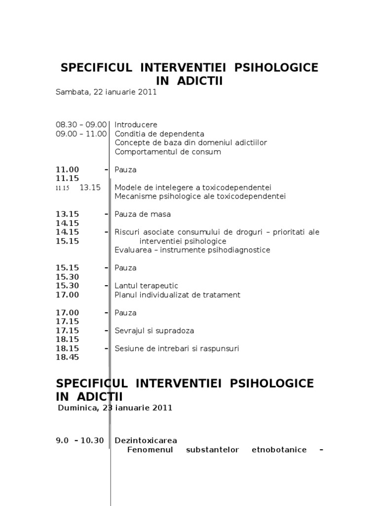 Specificul Interventiei Psihologice in Adictii | PDF