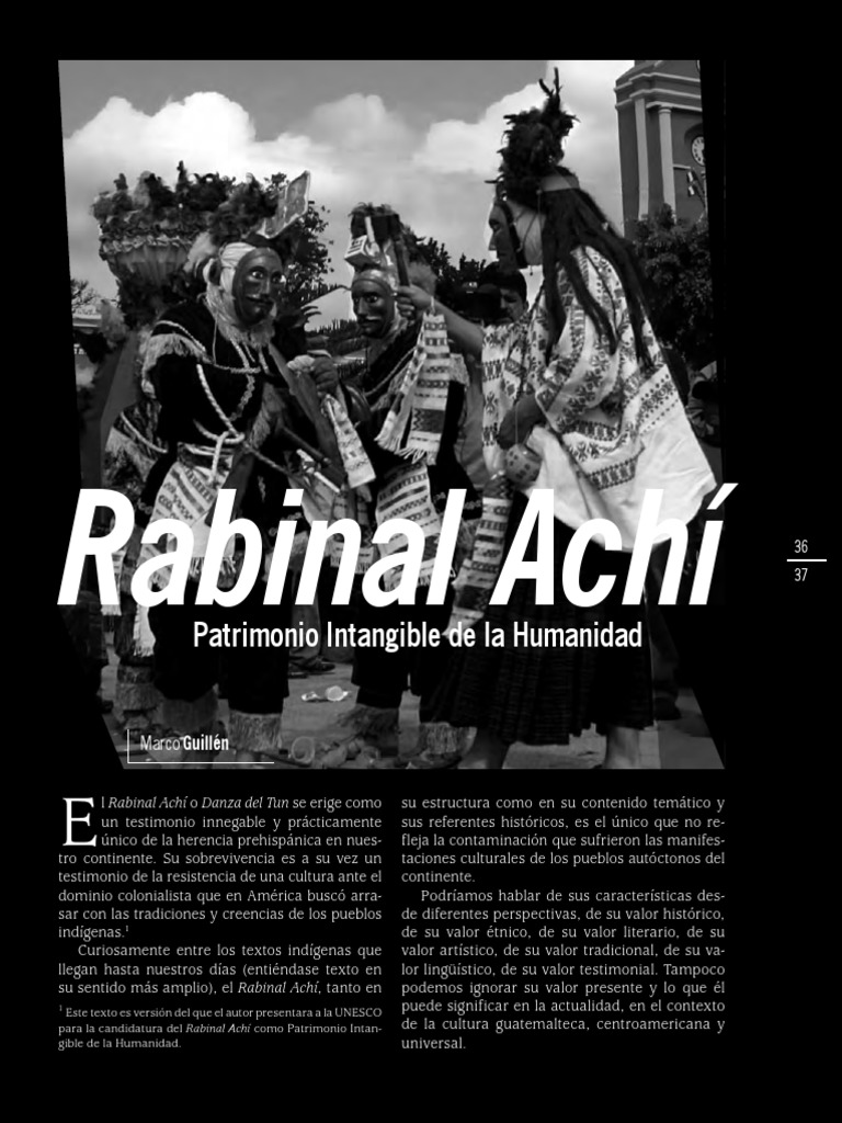 Rabinal Achí | PDF | Testimonio | Teatro