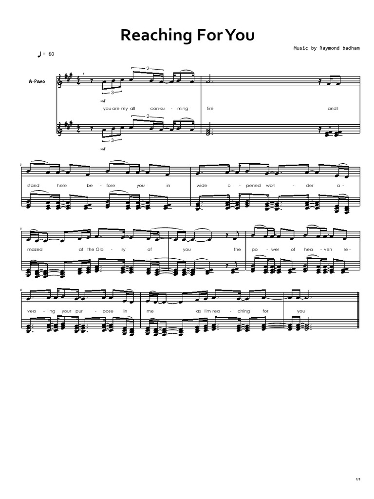 Reaching For You: Music by Raymond Badham | PDF