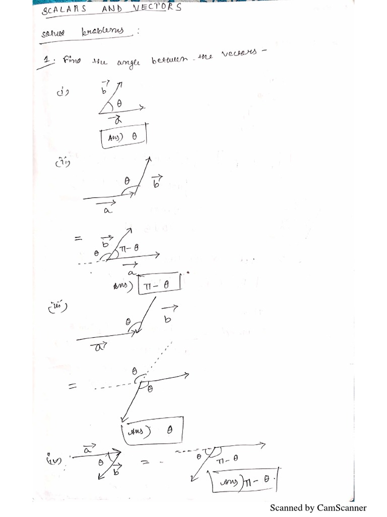 Physics Scalars and Vectors FIITJEE Solution | PDF