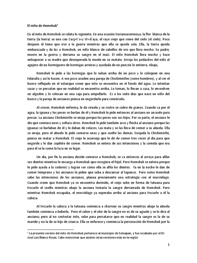 Mito de Homshuk y el maíz en México | PDF | Maíz | Tortuga
