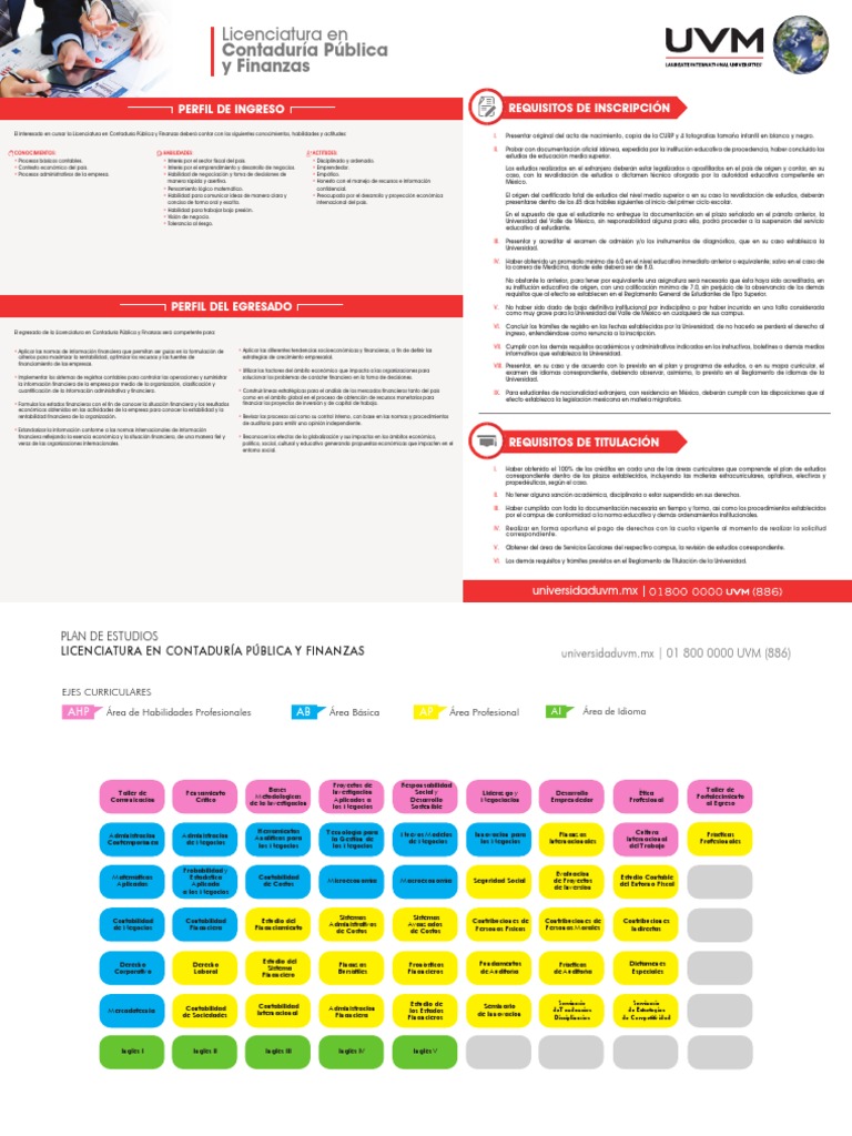 Plan de Estudios UVM Conta | PDF | Contador | Iniciativa empresarial