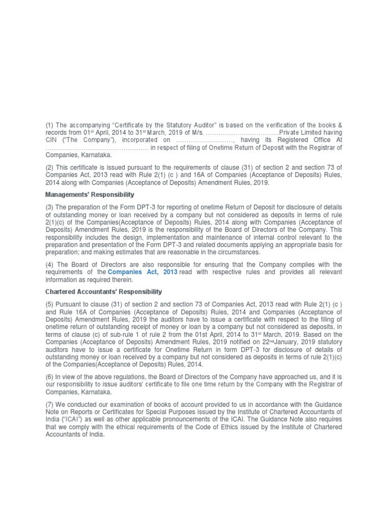 Auditor Certificate | PDF | Accountant | Audit