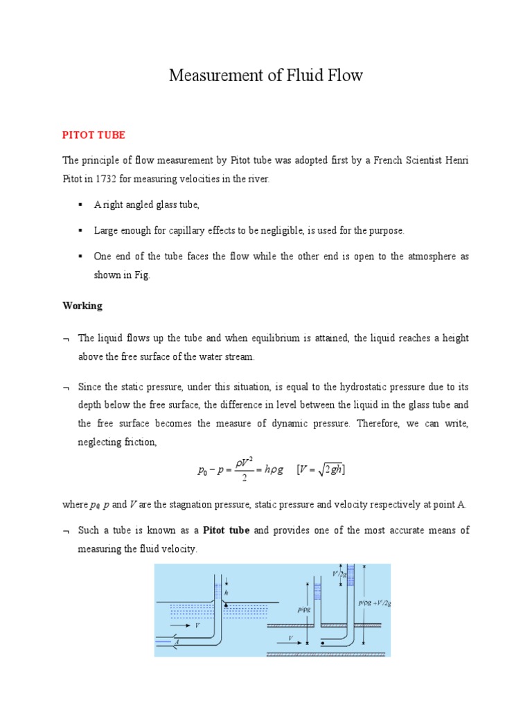 ET6018 Lecture 4 Measurement of Fluid Flow | PDF | Pressure | Fluid ...