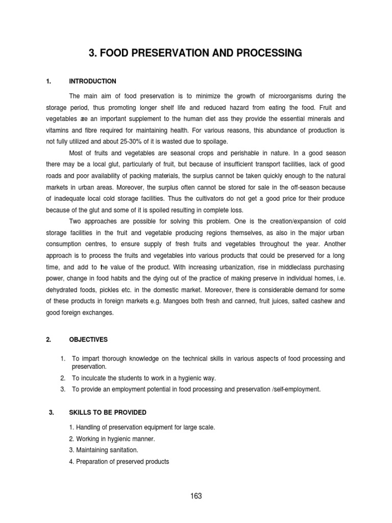Food Preservation and Processing Course | PDF | Food Preservation ...