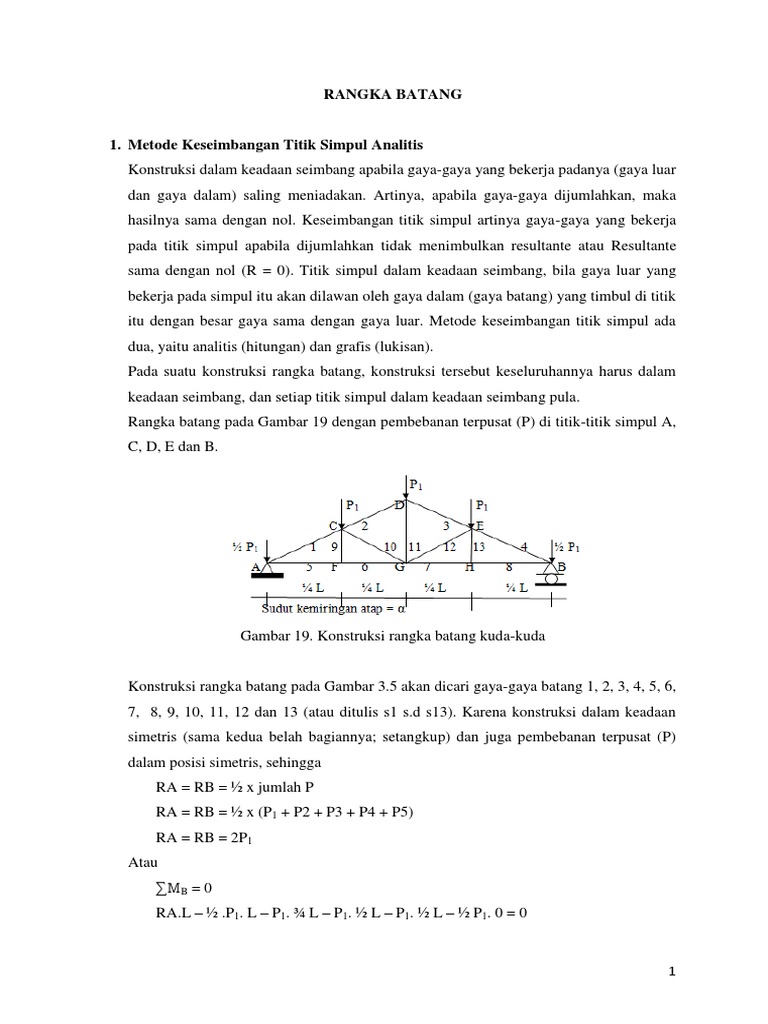 Materi Rangka Batang PDF | PDF