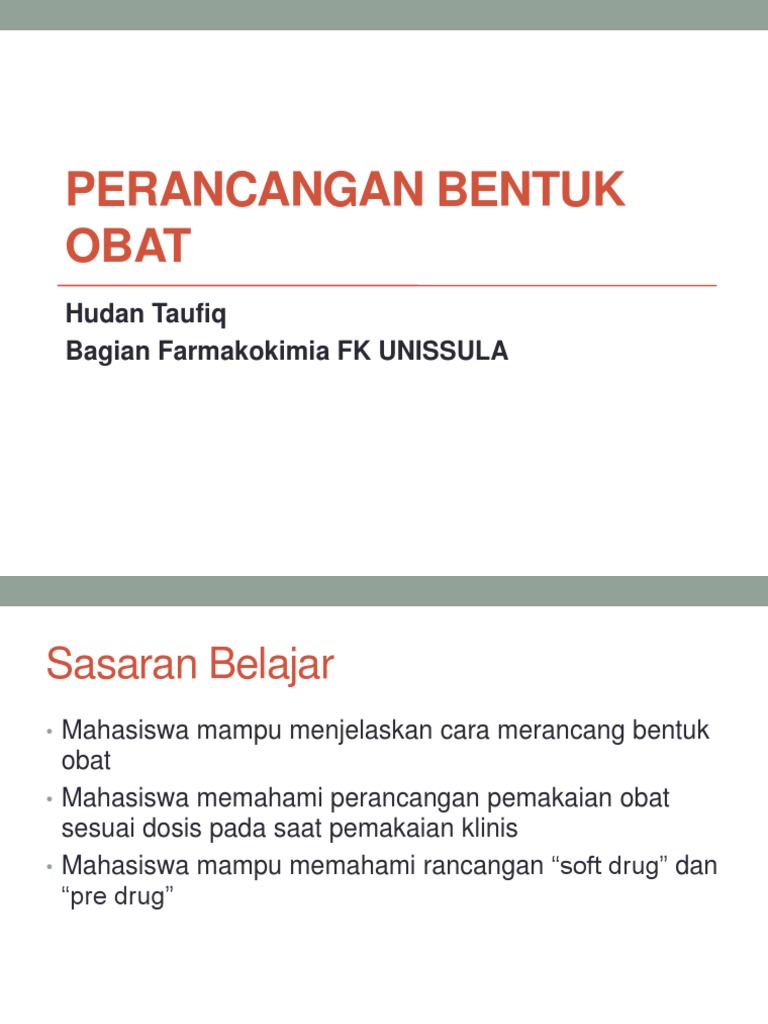 Perancangan Bentuk Obat | PDF | Pharmacy | Biochemistry