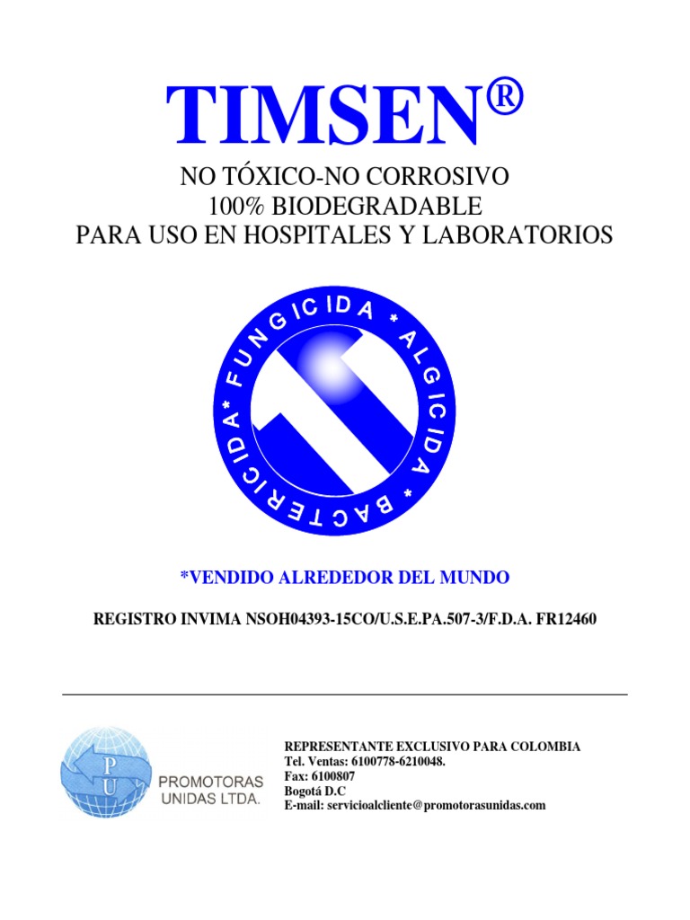 Ficha Timsen | PDF | Bacterias Gram-negativo | Sustancias químicas